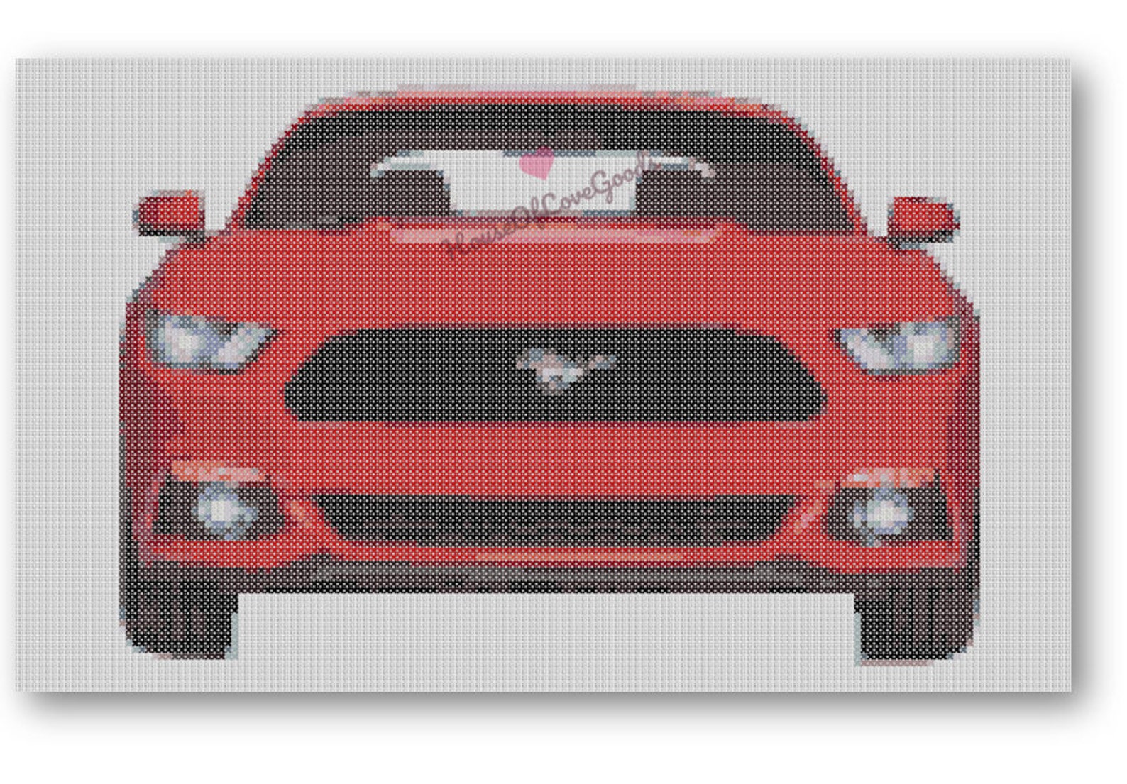 Sports Car Cross Stitch Pattern, Mustang Cross Stitch Pattern, Pony Car ...