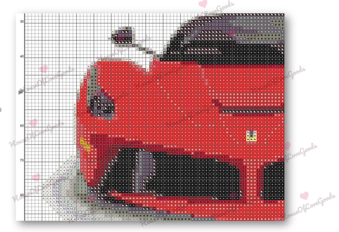 Supercar Cross Stitch Pattern, Sports Car Cross Stitch Pattern, Ferrari ...