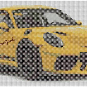 Supercar Cross Stitch Pattern, Sports Car Cross Stitch Pattern, Porsche ...