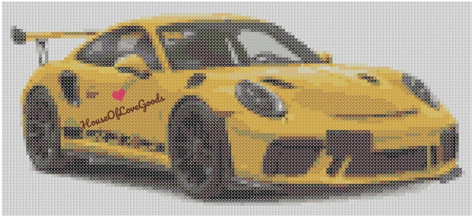Supercar Cross Stitch Pattern, Sports Car Cross Stitch Pattern, Porsche ...