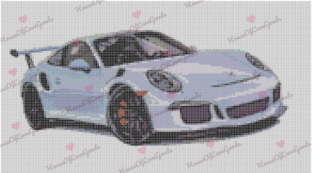 Supercar Cross Stitch Pattern, Sports Car Cross Stitch Pattern, Porsche ...