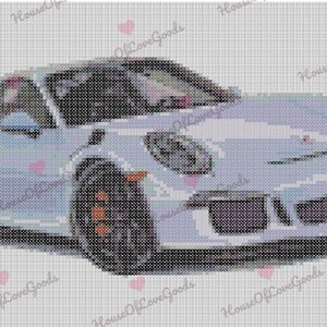 Supercar Cross Stitch Pattern, Sports Car Cross Stitch Pattern, Porsche ...