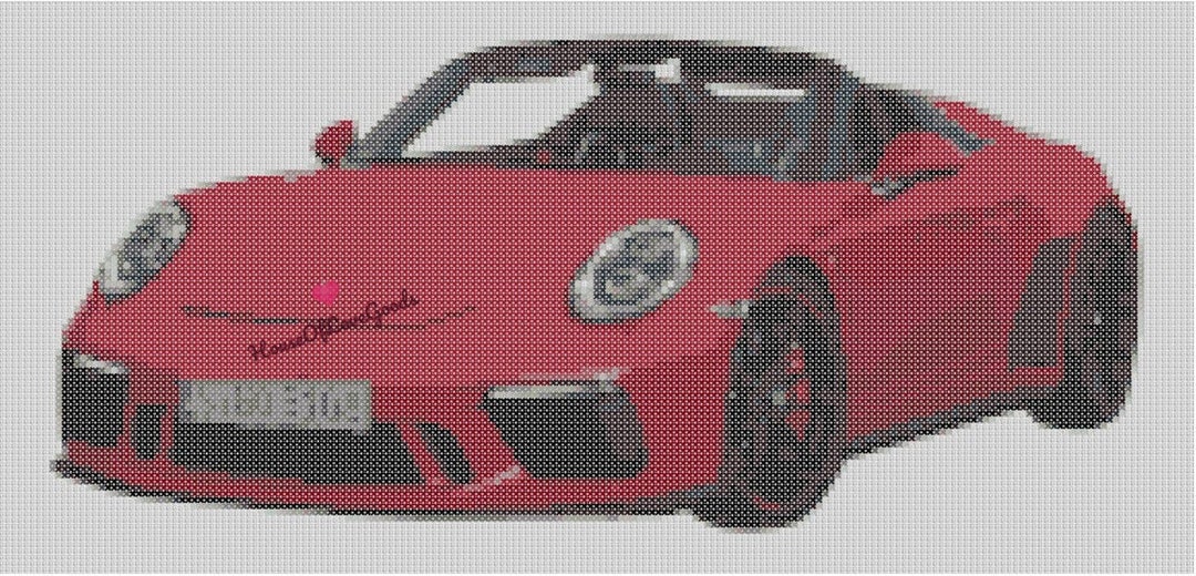 Sports Car Cross Stitch Pattern, Porsche Cross Stitch Pattern, Porsche ...