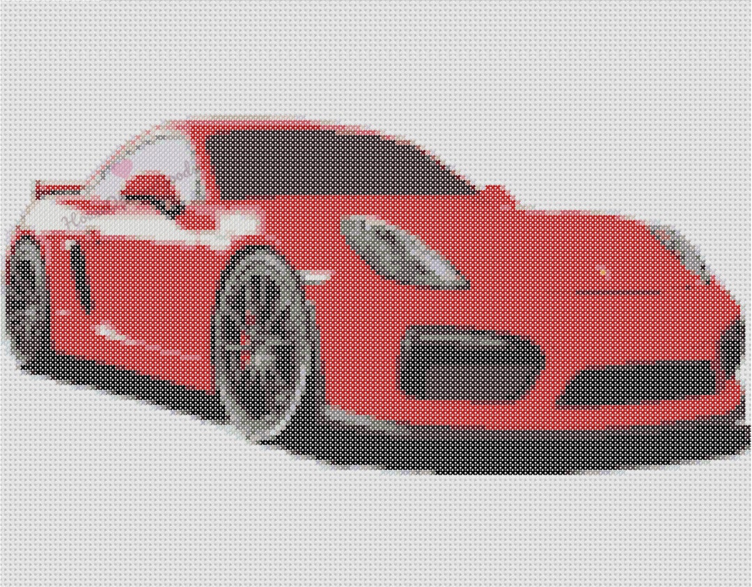 Sports Car Cross Stitch Pattern, Porsche Cross Stitch Pattern, Porsche ...