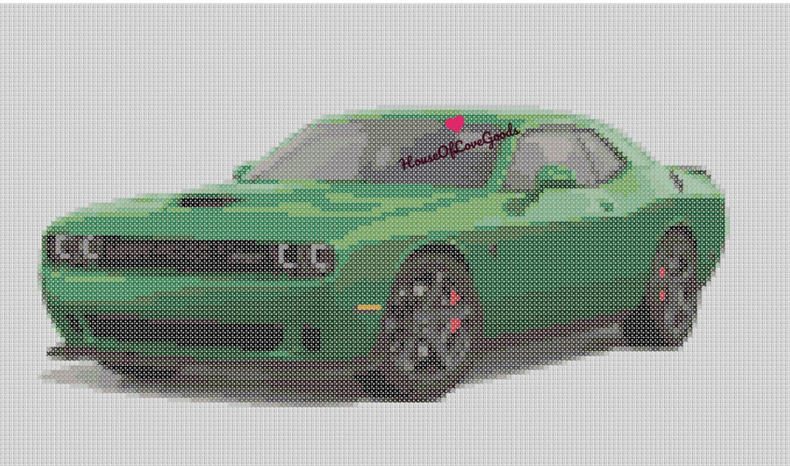 Sports Car Cross Stitch Pattern, Dodge Challenger Cross Stitch Pattern ...