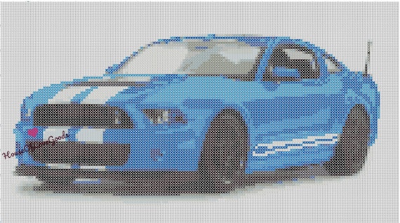 Sports Car Cross Stitch Pattern Mustang Shelby GT500 Cross | Etsy