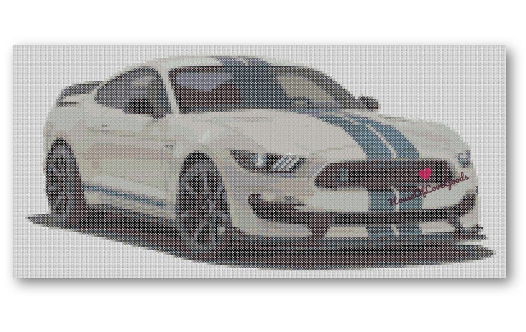 Sports Car Cross Stitch Pattern, Mustang Shelby GT350 Heritage Edition ...