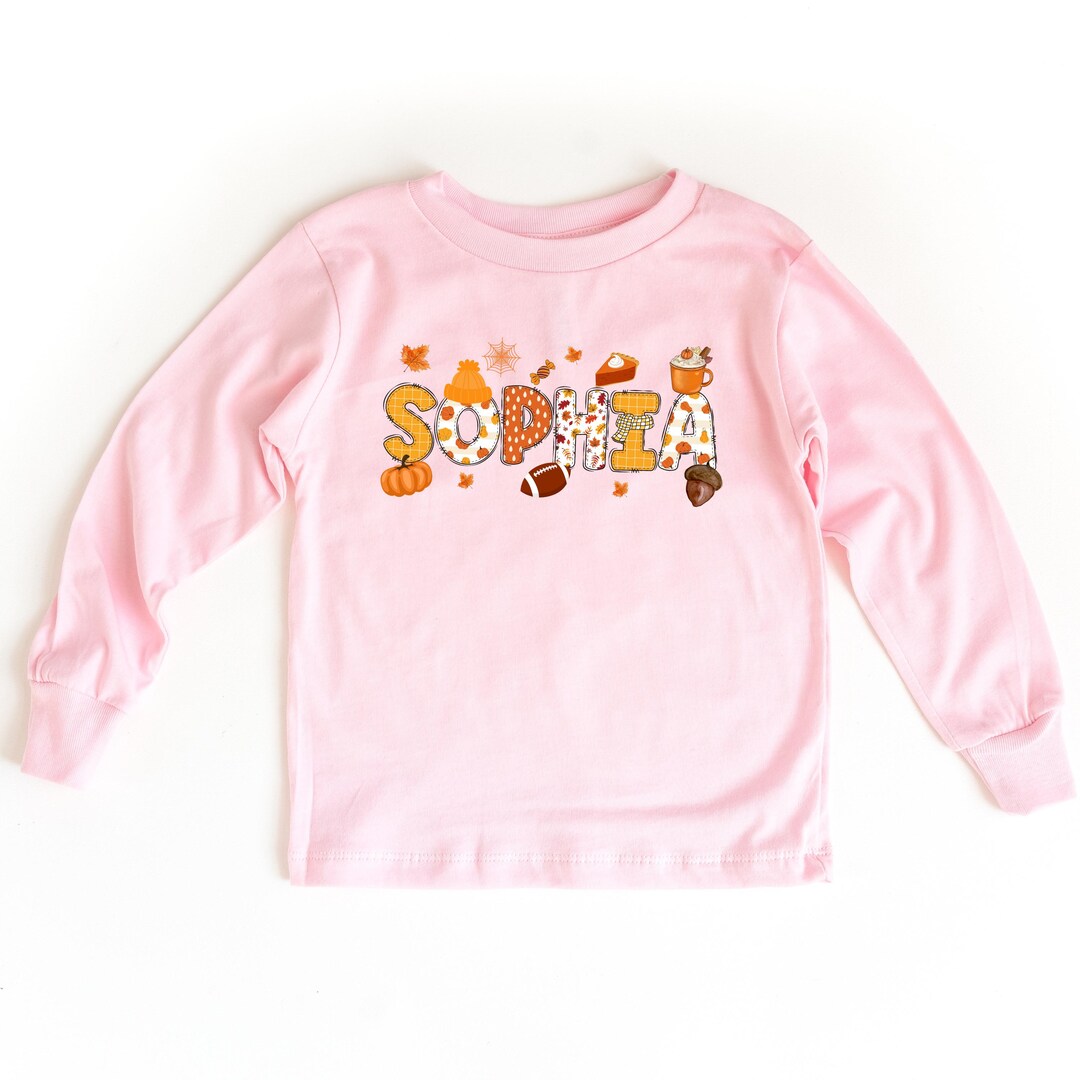 Personalized Kids Fall Shirt: Custom Name Tee, Soft Cotton - Etsy