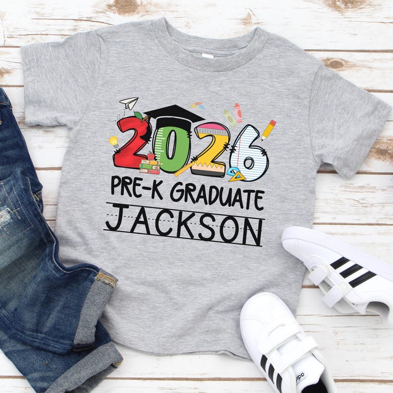 Personalized Pre-k Graduation 2026 T-shirt, Pre K Grad Class of 2026 - Etsy