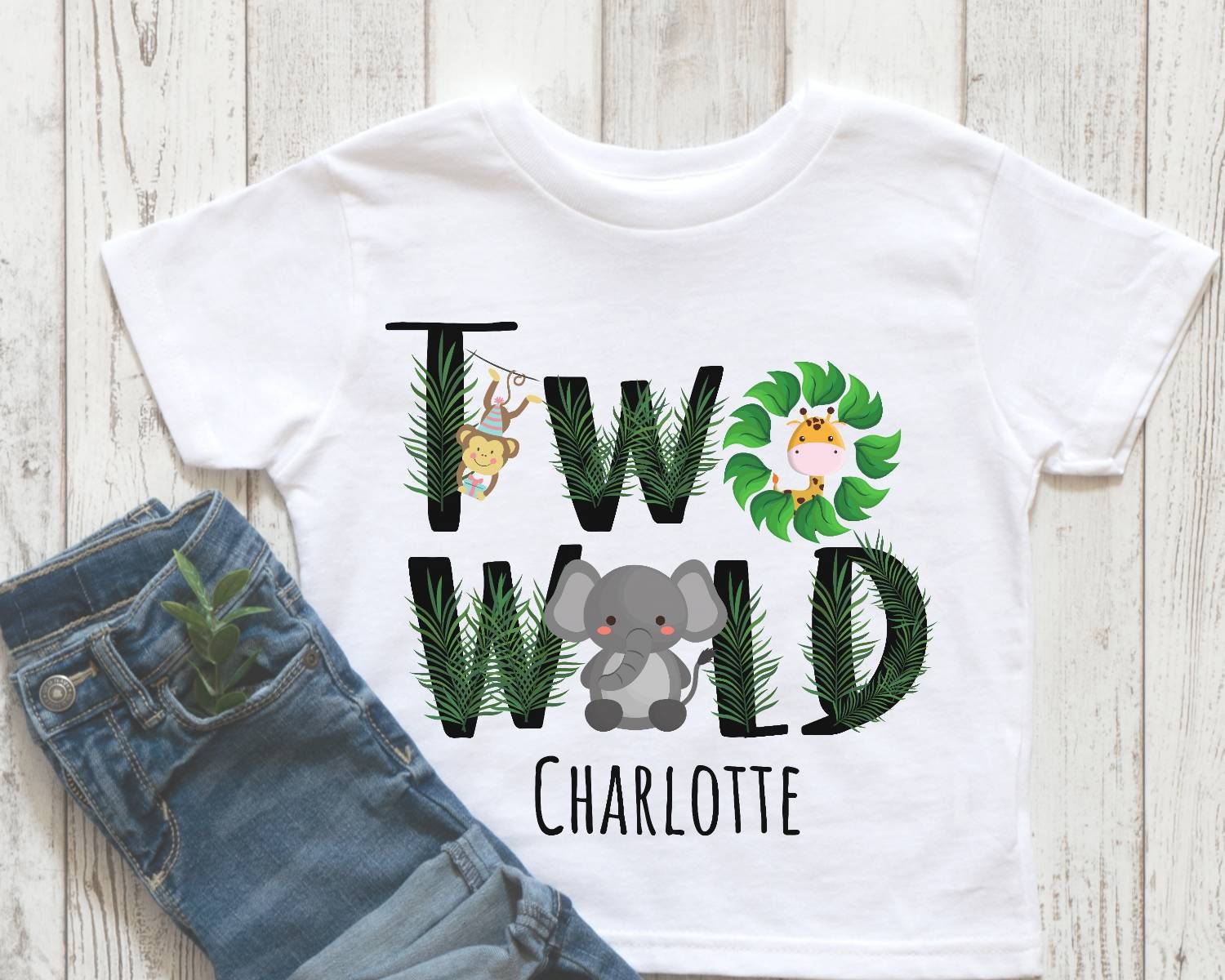 Two Wild Birthday Shirt Girl 2nd Birthday Shirt Girl Safari Etsy
