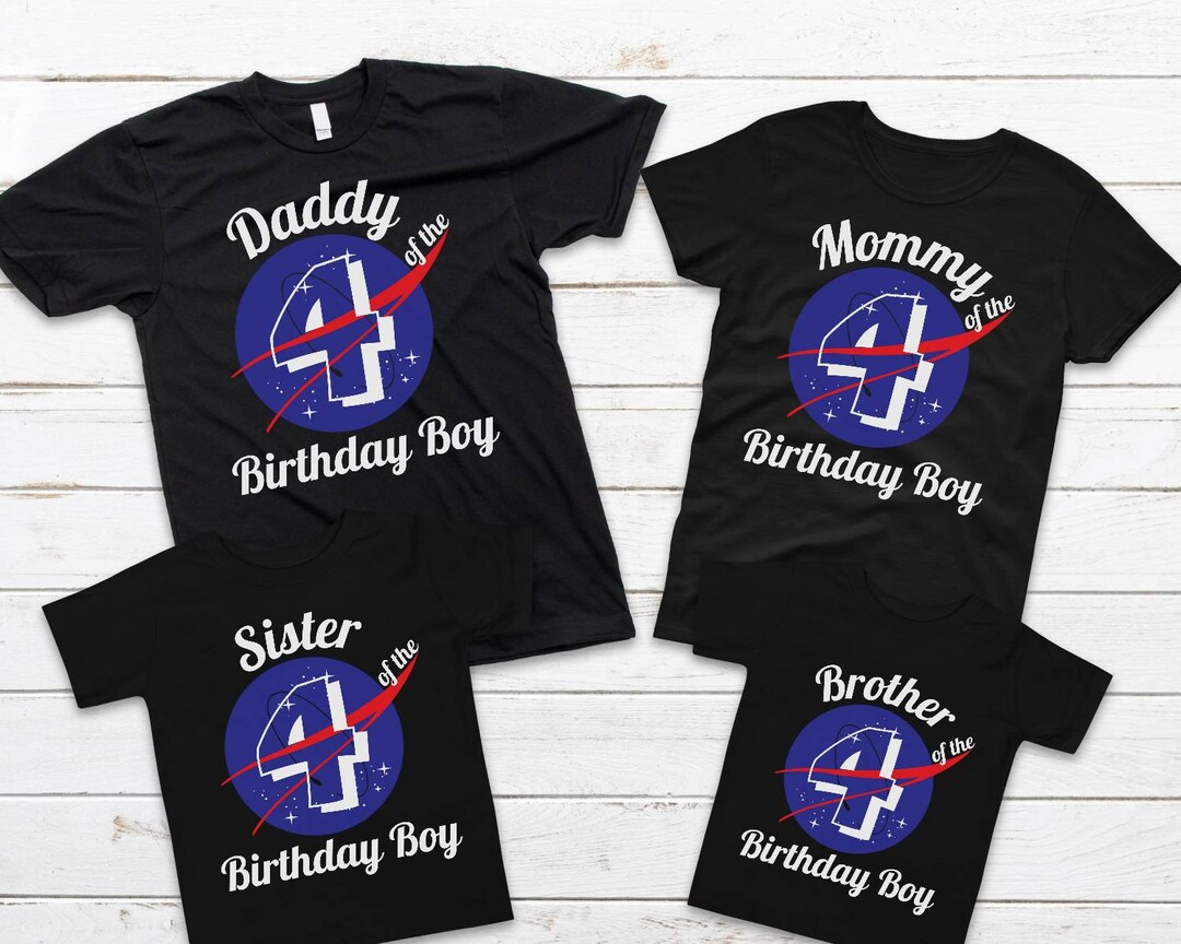 NASA Birthday Boy Family Shirts, Matching Space Party - Etsy