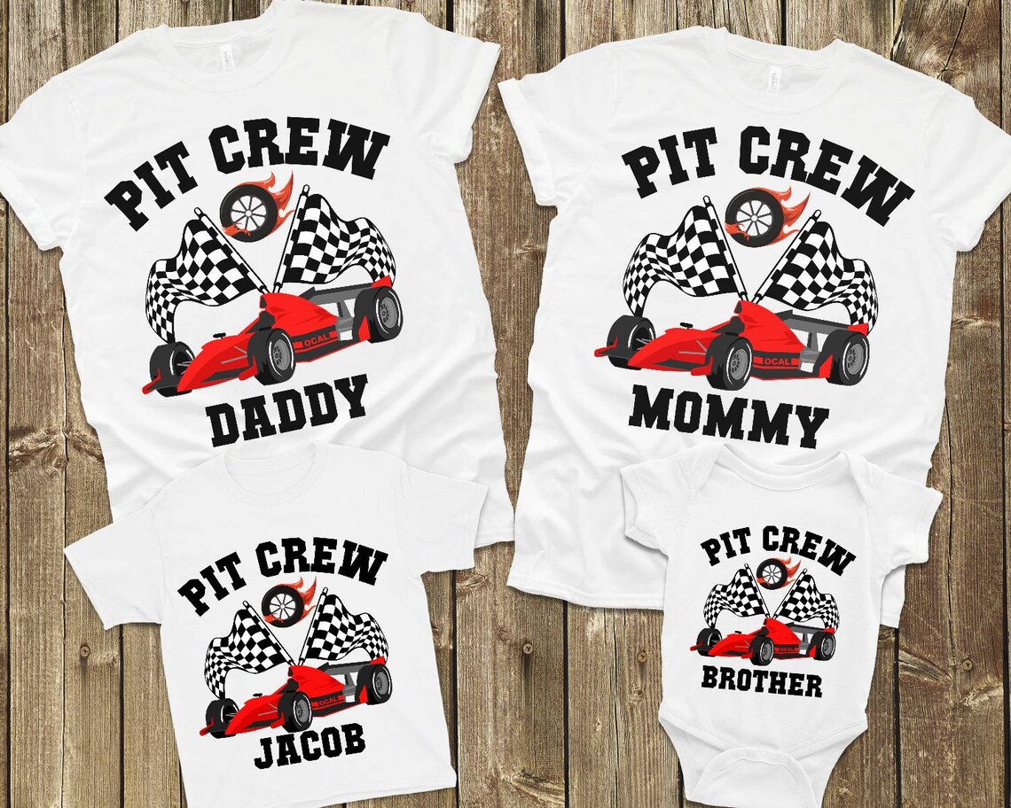 Matching Pit Crew Race Car Birthday Shirt Matching Family | Etsy