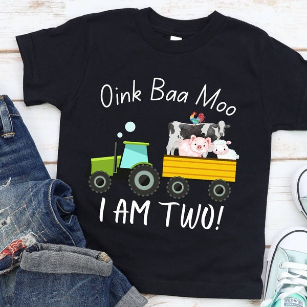 Oink Moo Turning Two Shirt - Etsy