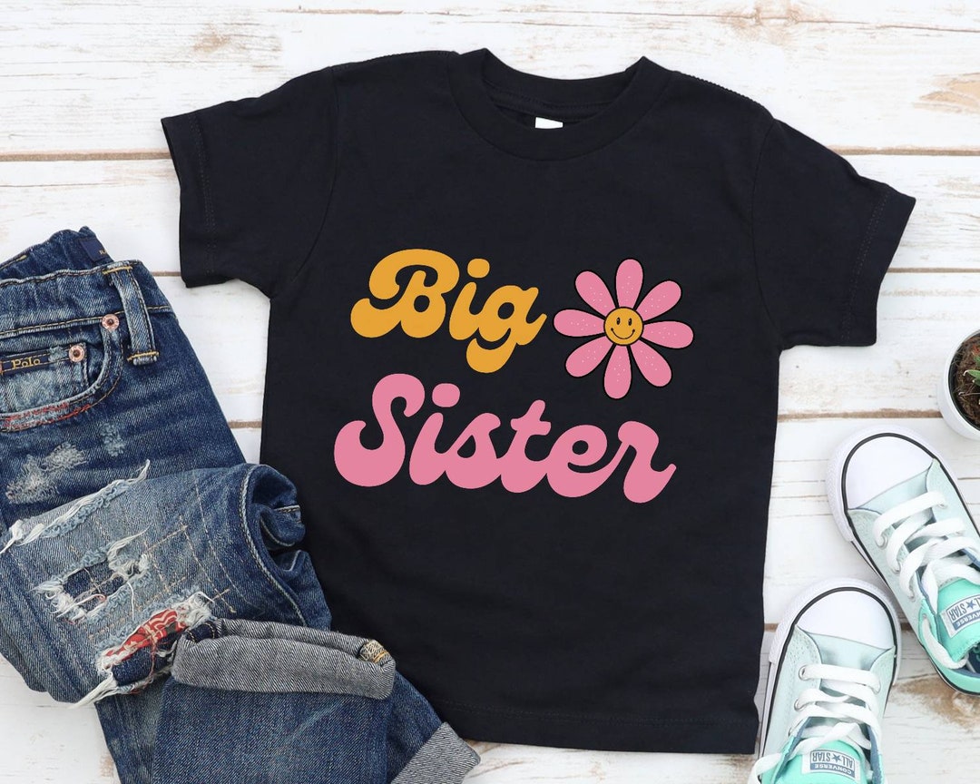 Big Sister Retro Shirt, Big Sister Retro Tee, Big Sister Toddler Shirt, Big Sis Shirt Toddler ...