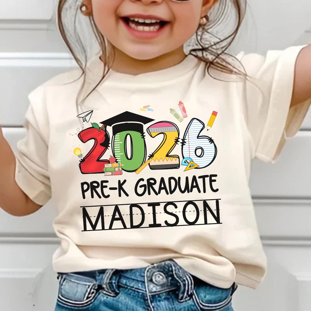 Personalized Pre-k Graduation 2026 T-shirt, Pre K Grad Class of 2026 - Etsy