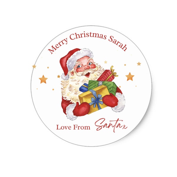 Santa Stickers - Etsy