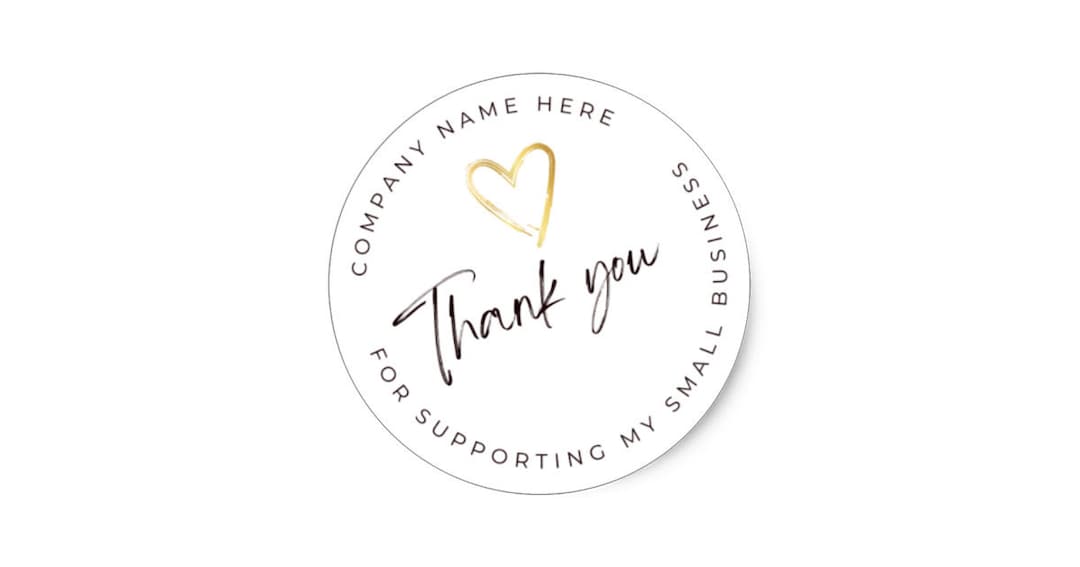 Personalised Thank You Stickers, Personalised Business Sticker, Thank ...