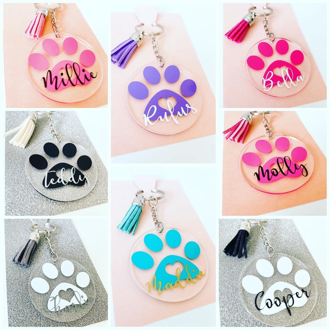 Personalised Pet Keyring, Pet Name Keyring, Dog Keyring, Cat Keyring ...
