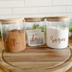 Tea Coffee Sugar Labels, Kitchen Labels, Storage Jar Labels, Home ...
