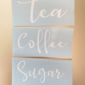 Vinyl Labels, Tea Coffee Sugar Labels, Vinyl Stickers, Jar Labels, Home ...