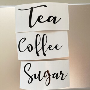 Vinyl Labels, Tea Coffee Sugar Labels, Vinyl Stickers, Jar Labels, Home ...
