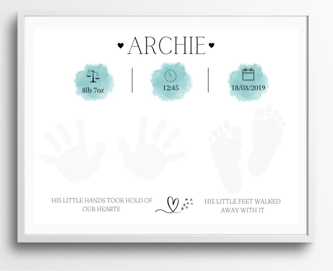 Digital Baby Stats Print, Printable Personalised Baby Print, Birth ...