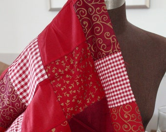 Red Patchwork Fabric - Etsy