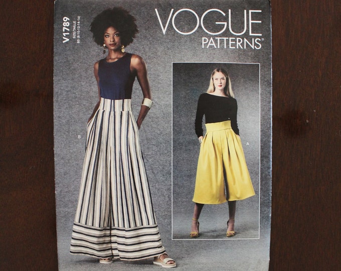 Wide Leg Pant Vogue V1789, Wide Waist Facing With Boning, Two Lengths ...