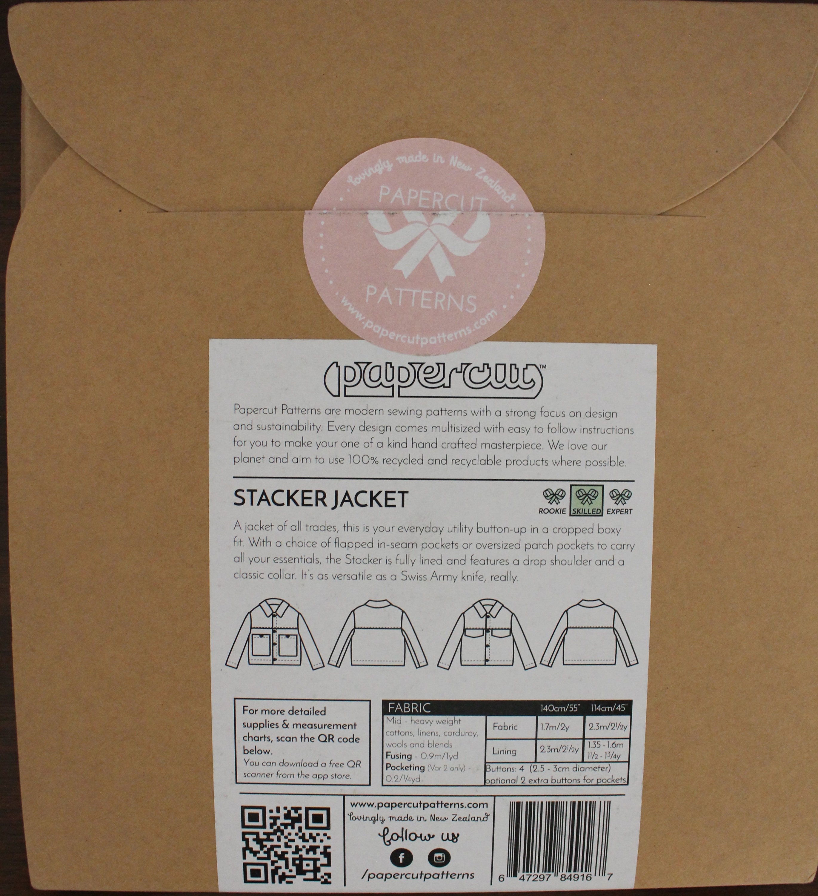 Stacker Jacket by Papercut Patterns, Sizes 1-8 NZ/UK 6-20 Utility ...