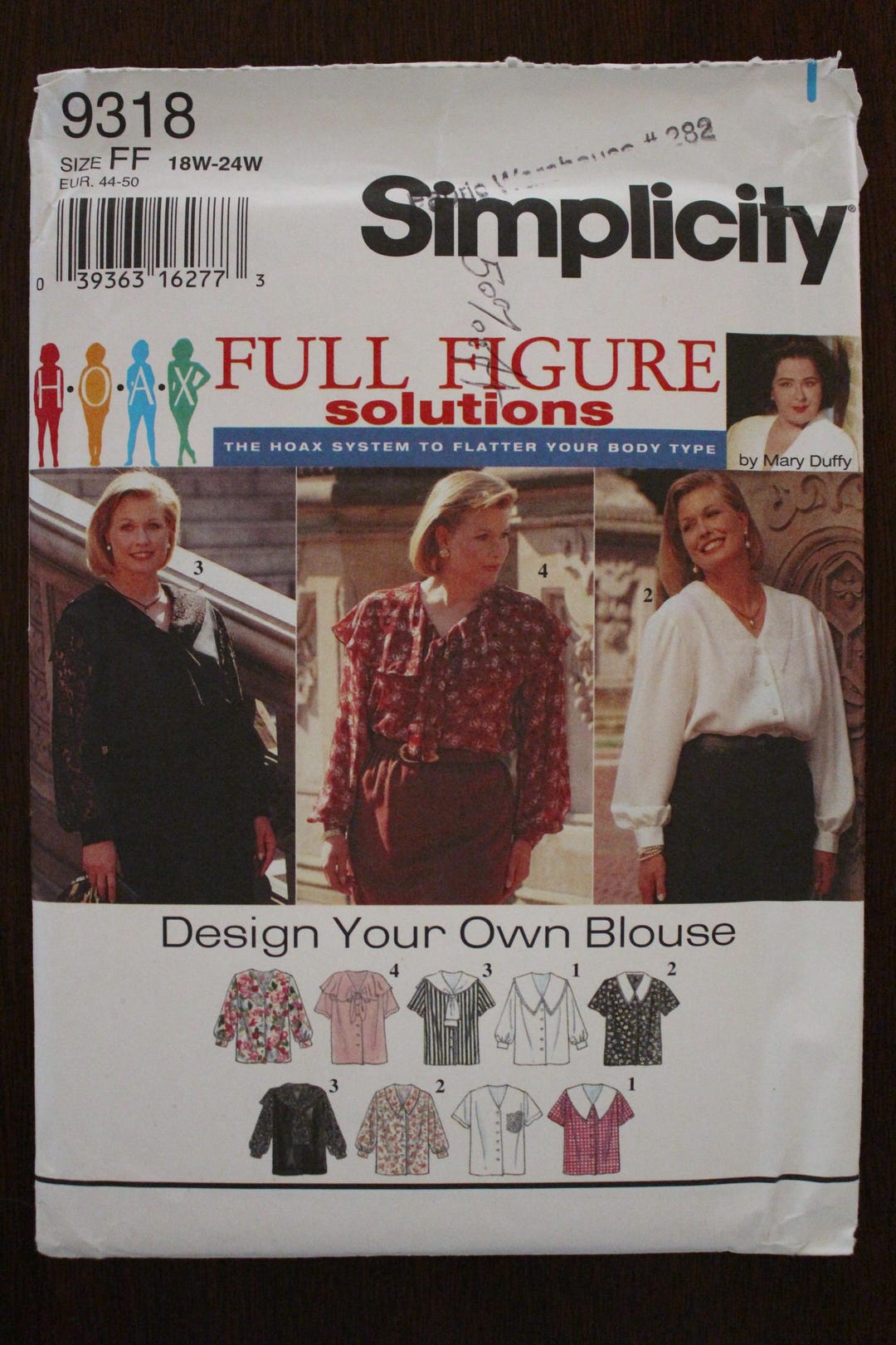 Simplicity 9318, Plus Size Women's Design Your Own Blouse, Top, 18W-24W ...