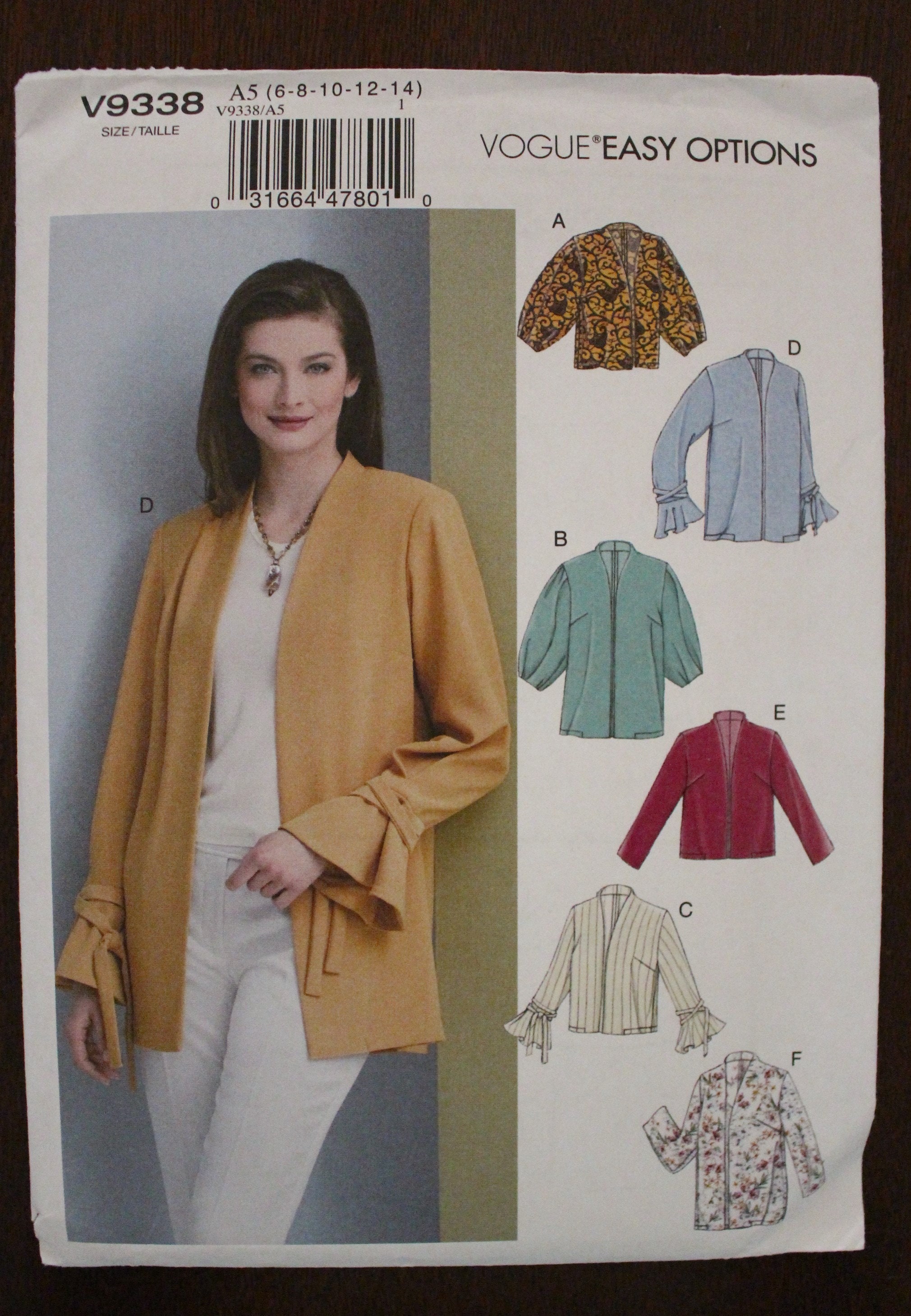 Vogue V9338 easy Options Very Loose Fitting Unlined Jackets Length ...