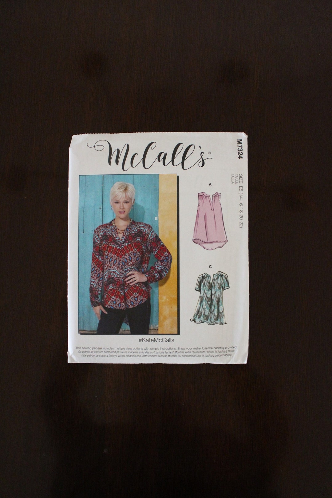M7324 Misses' Tops and Tunic Mccall's Sewing Pattern SZ 14-16-18-20-22 ...