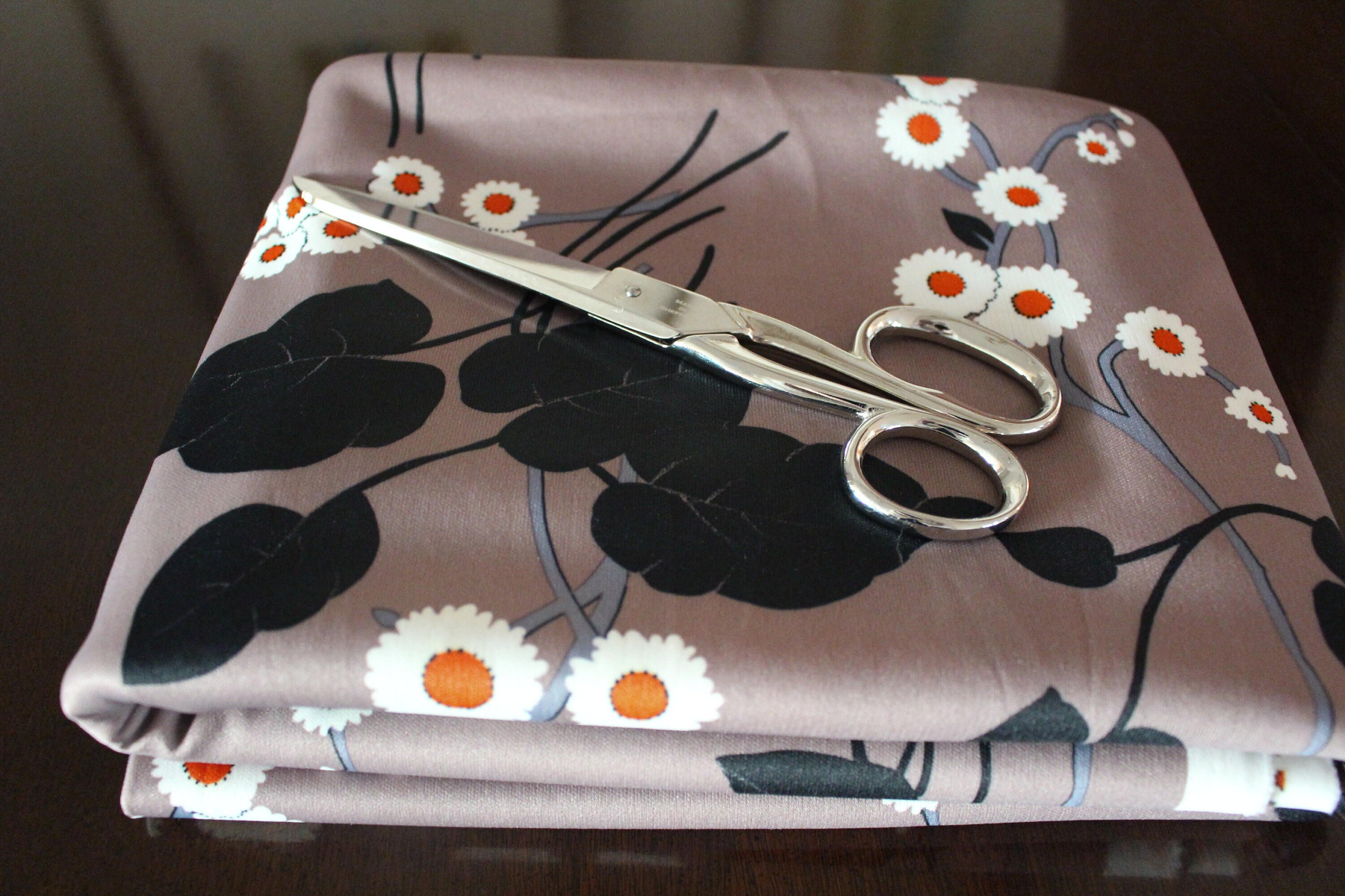 Vintage Floral Fabric, Drapey Polyester in Shades of Brown, Black ...