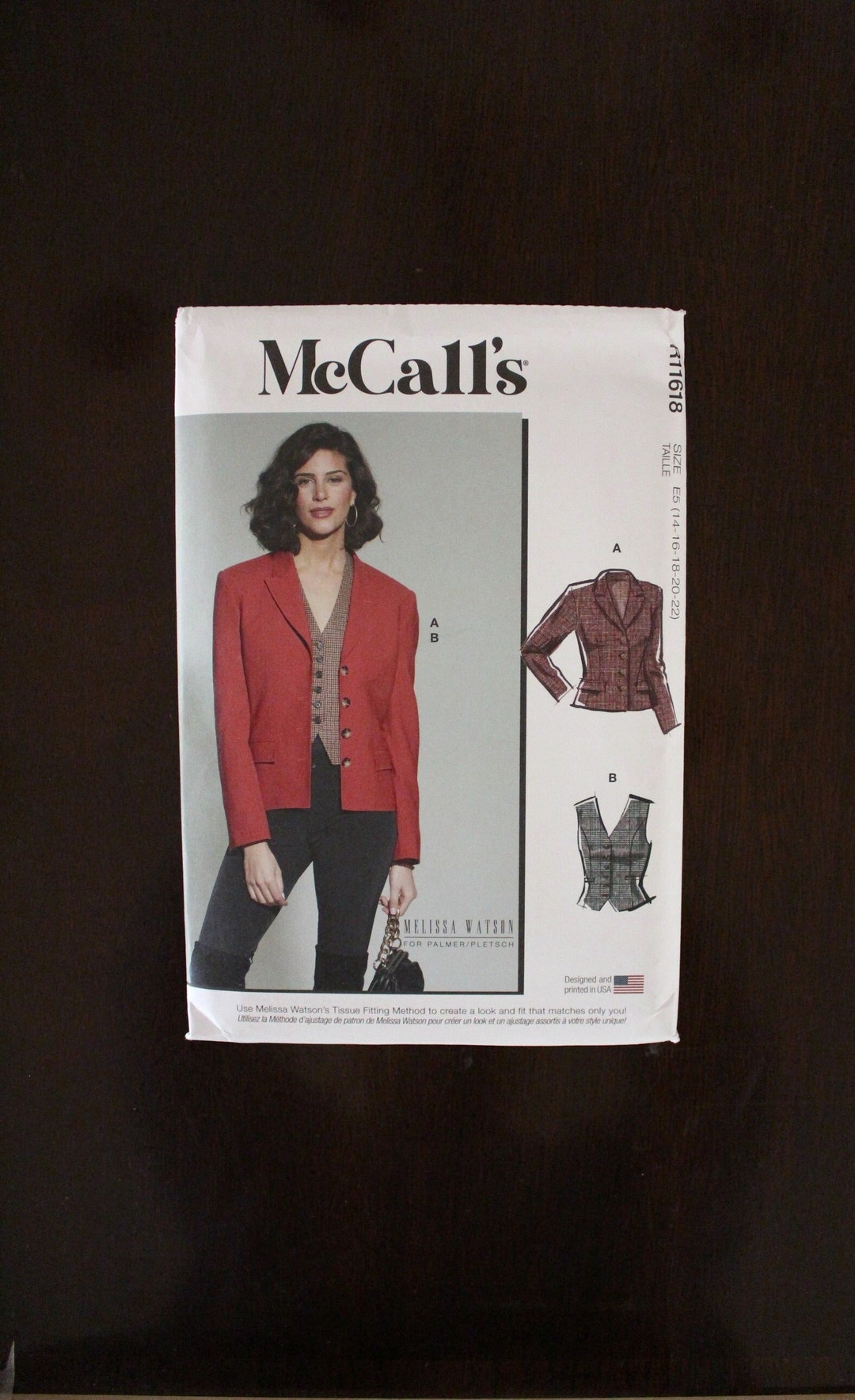 Mccall's M8350 Misses' Blazer and Vest, Sewing Pattern, Lined, Darts ...