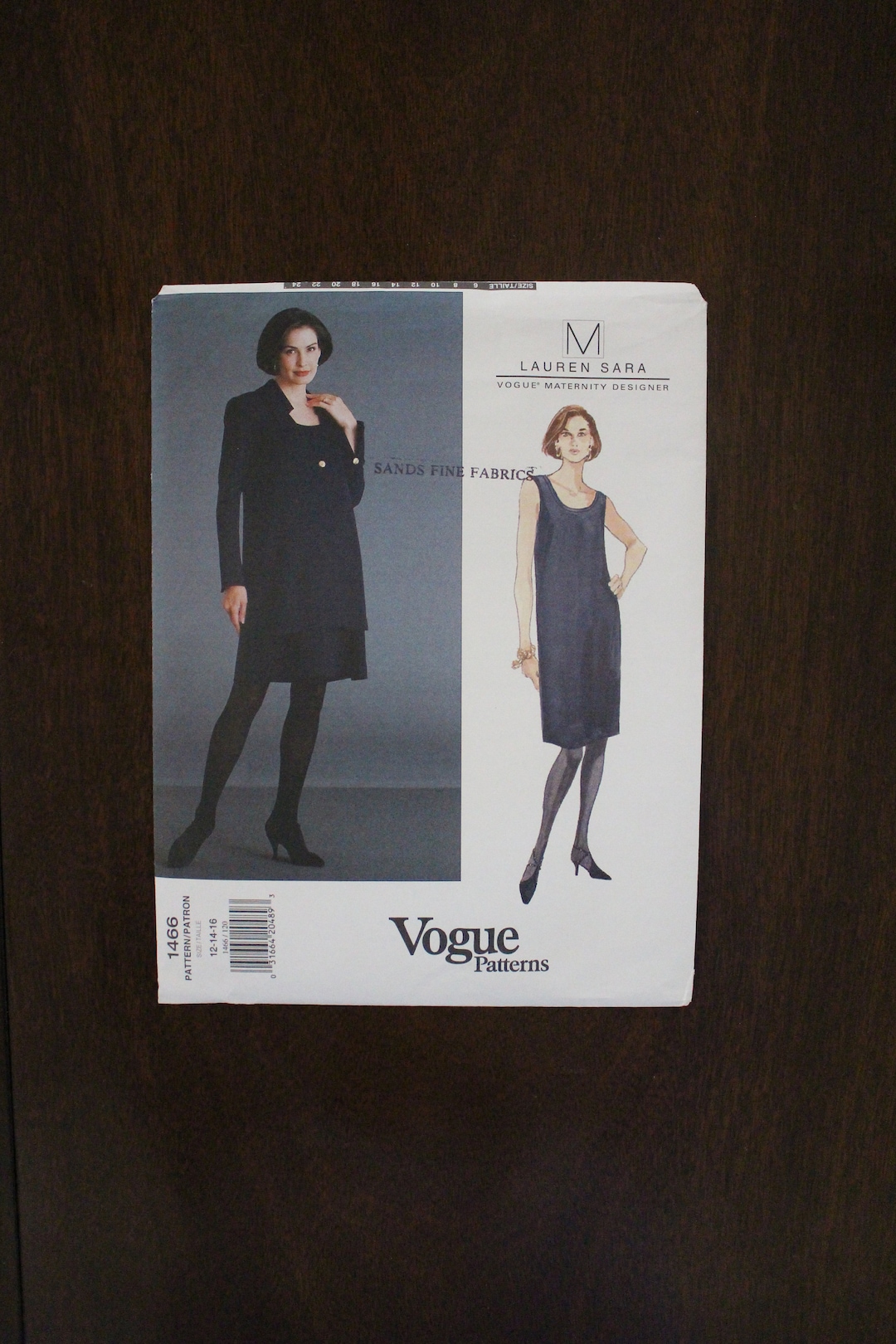 Vogue Maternity Dress W Jacket V1466 ~ Designer Lauren Sara SZ 12 14 16 ...