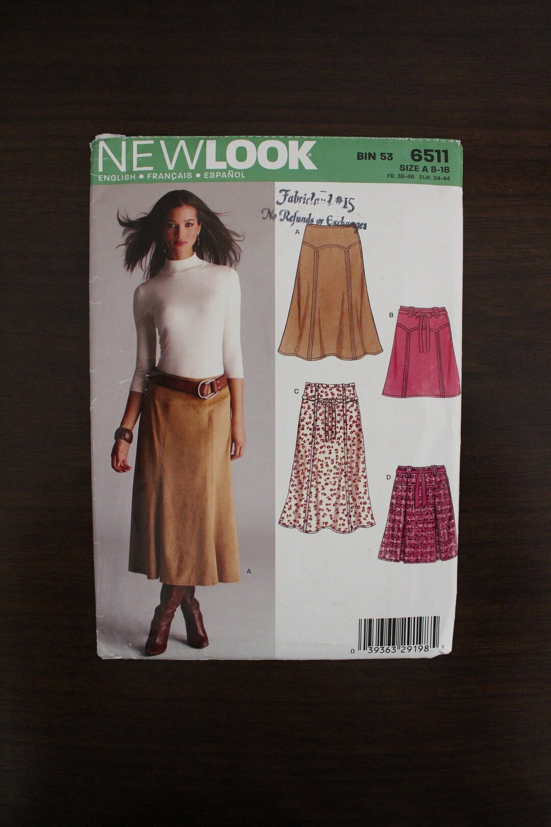 NEWLOOK Skirt Patterns With Yoke and Variations, Size 8-10-12-14-18 ...