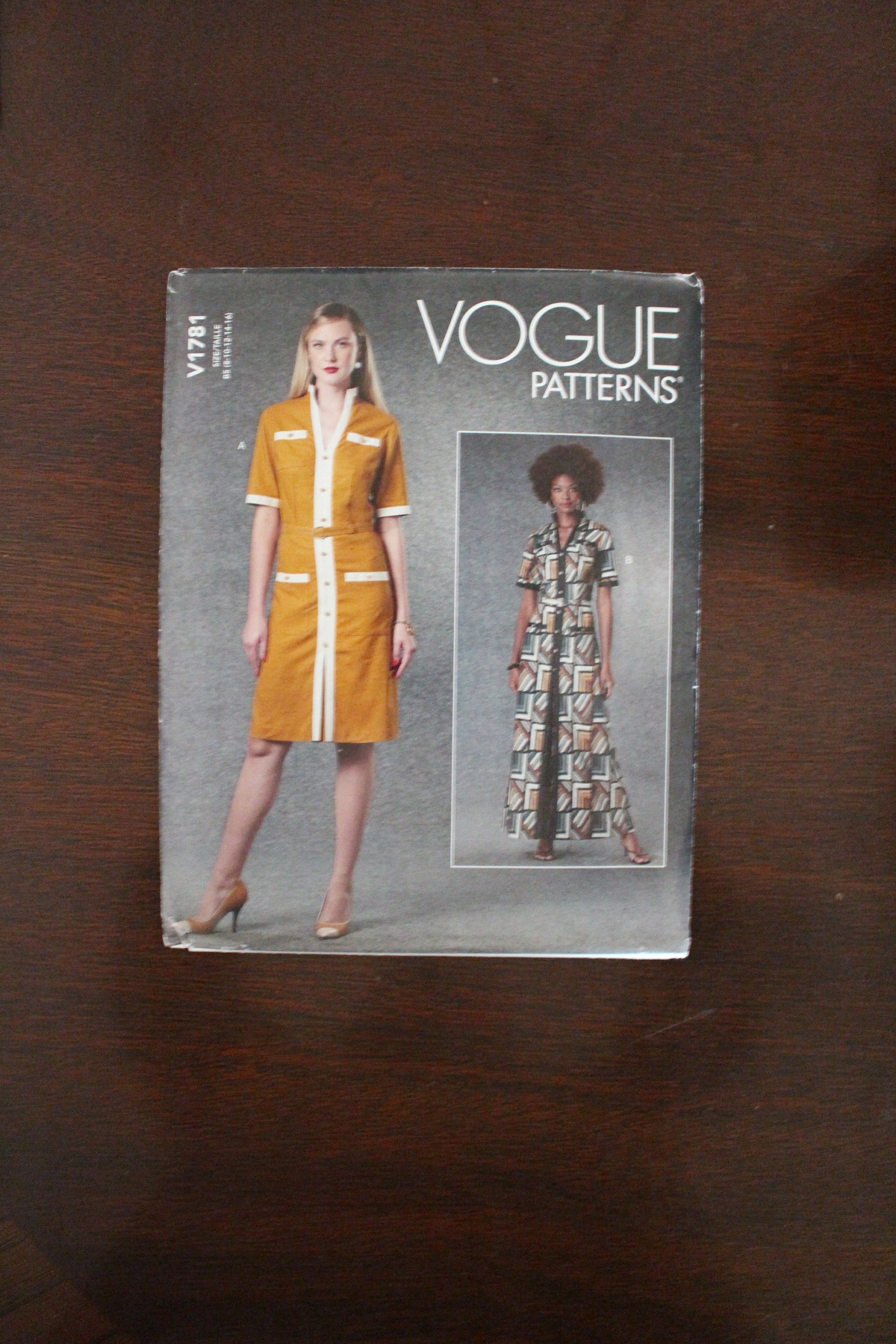 V1781 Vogue Misses Dress, Length Options, Shirt Dress, Belted W Stand ...