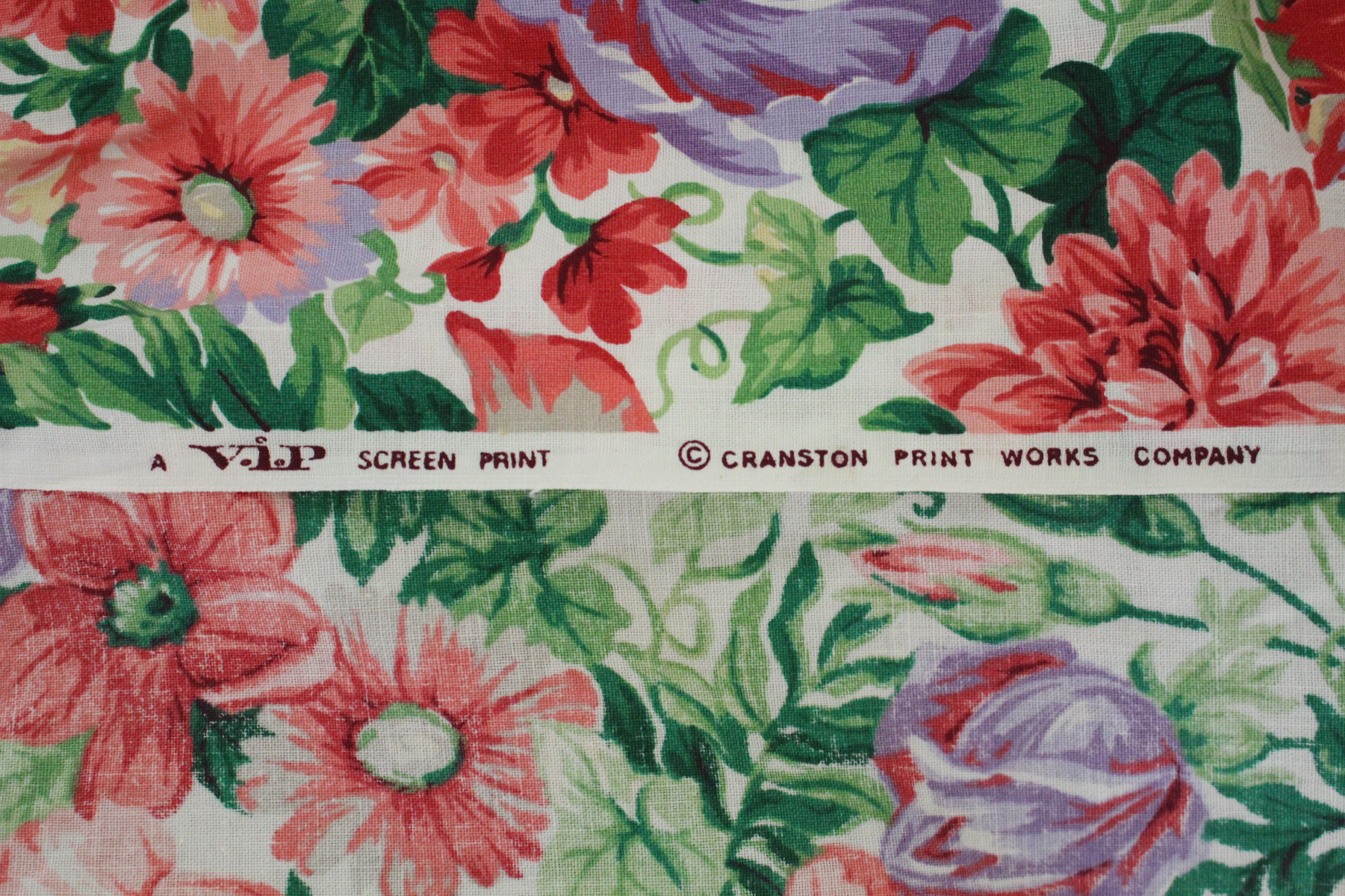 Vintage VIP Cranston Print Works Co. Beautiful Floral | Etsy