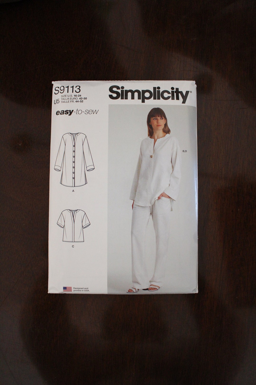 Simplicity S9113 Misses' Tunic, Top and Pull on Pant, Loose Fitting ...