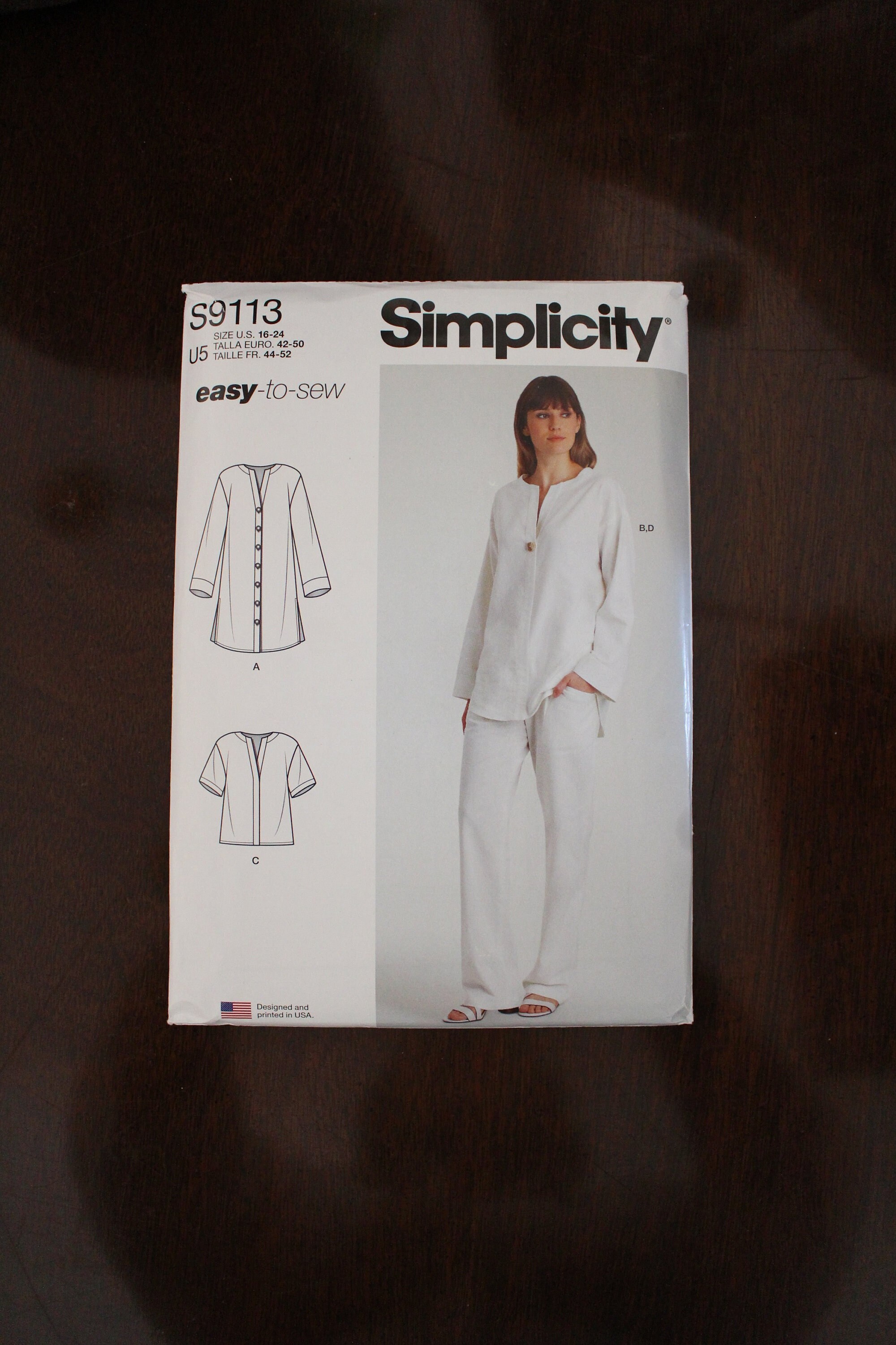 Simplicity S9113 Misses' Tunic, Top and Pull on Pant, Loose Fitting ...