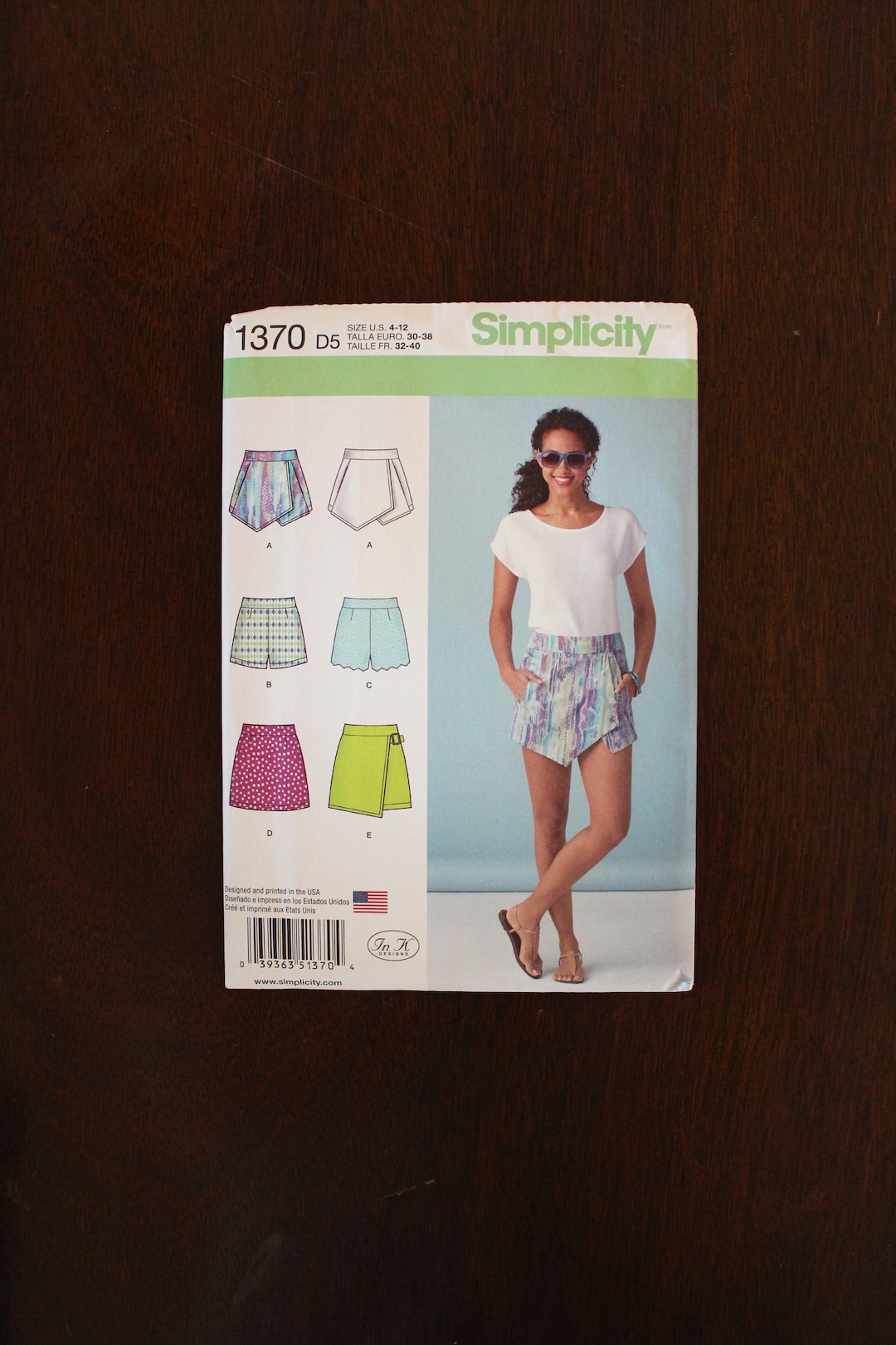 Simplicity 1370 Misses' Shorts Skort and Skirt, SZ 4-12, Uncut Factory ...
