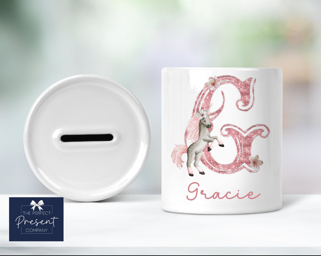 Personalised Unicorn Money Box | Girls Money Box | Unicorn Gift for ...