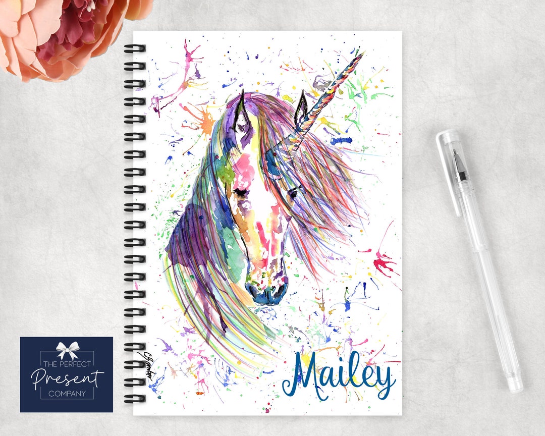 Personalised Unicorn Notebook | Unicorn Notebook | Unicorn Gift | Girls ...