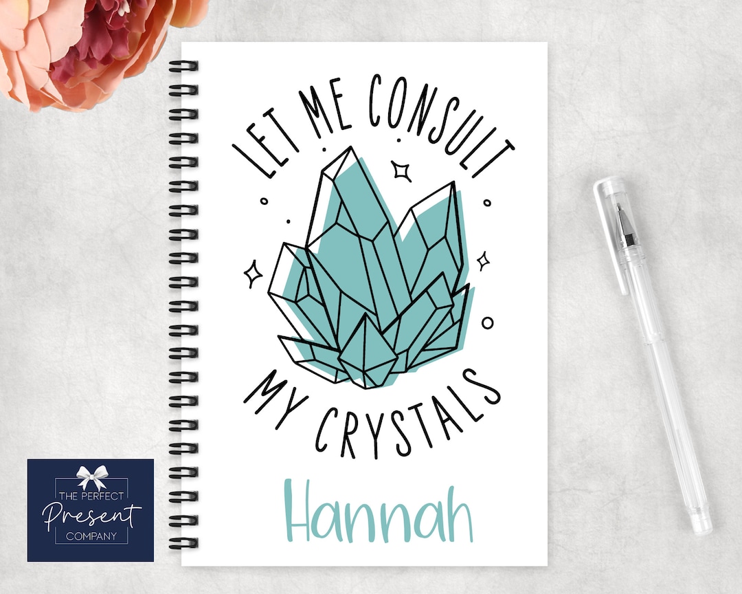 Personalised Crystal Notebook | Crystal Lover Notebook | Gift for ...