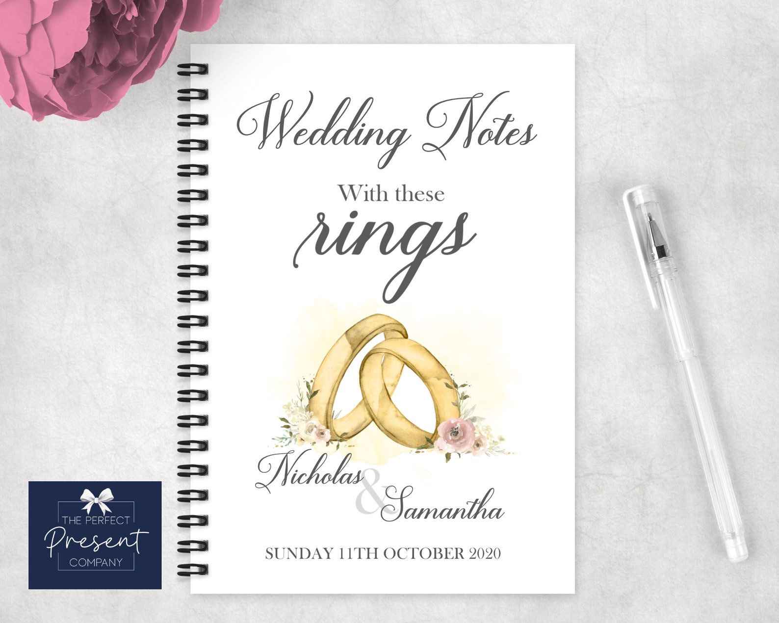 Personalised Wedding Notes Personalised Wedding Notebook | Etsy