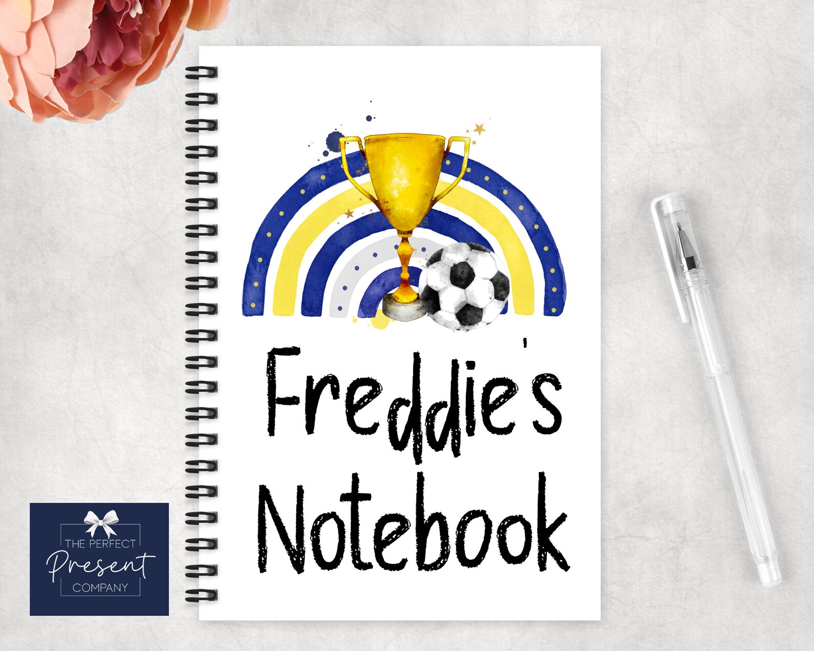 Personalised Football Notebook Football Notepad Girls | Etsy