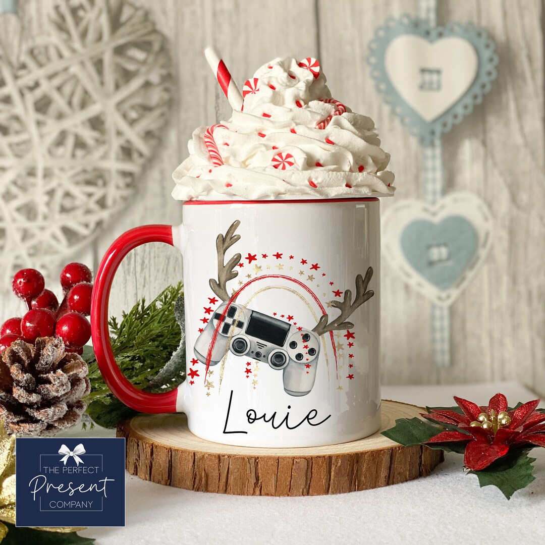 Personalised Gamer Xmas Mug | Personalised Gamer Hot Choc Mug | Xmas ...