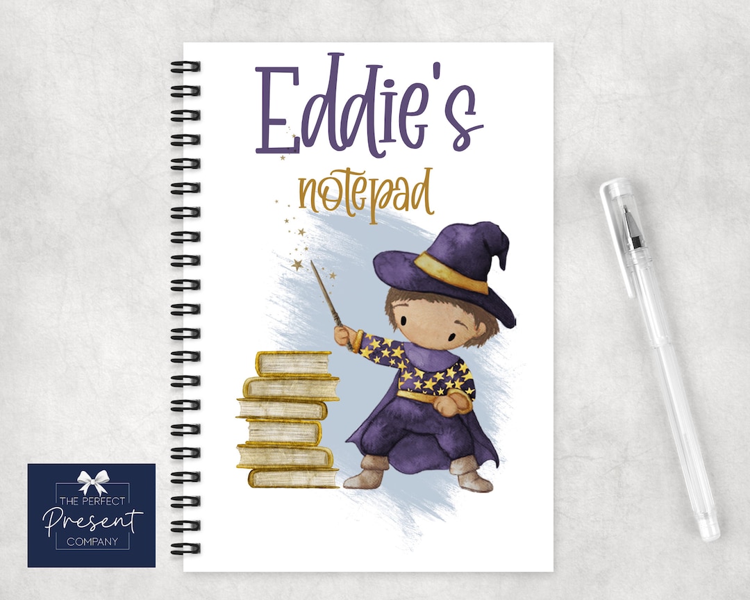 Personalised Wizard Notebook | Wizard Jotter | Personalised Kids ...