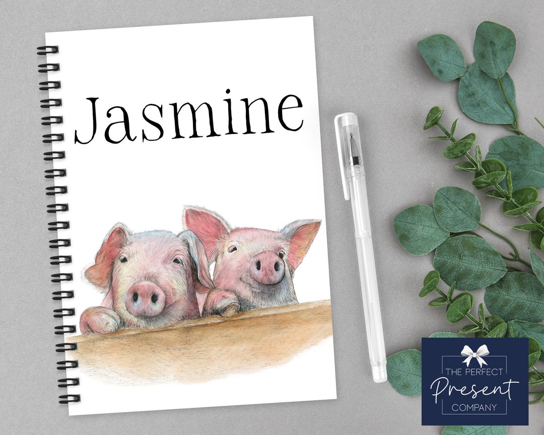 Personalised Cheeky Pigs Notebook | Personalised Notepad | Pig Notebook ...