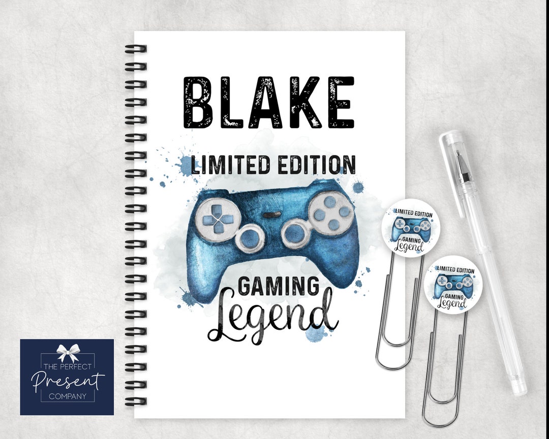 Personalised Gamer Notebook | Blue Gaming Notebook | Gaming Legend ...